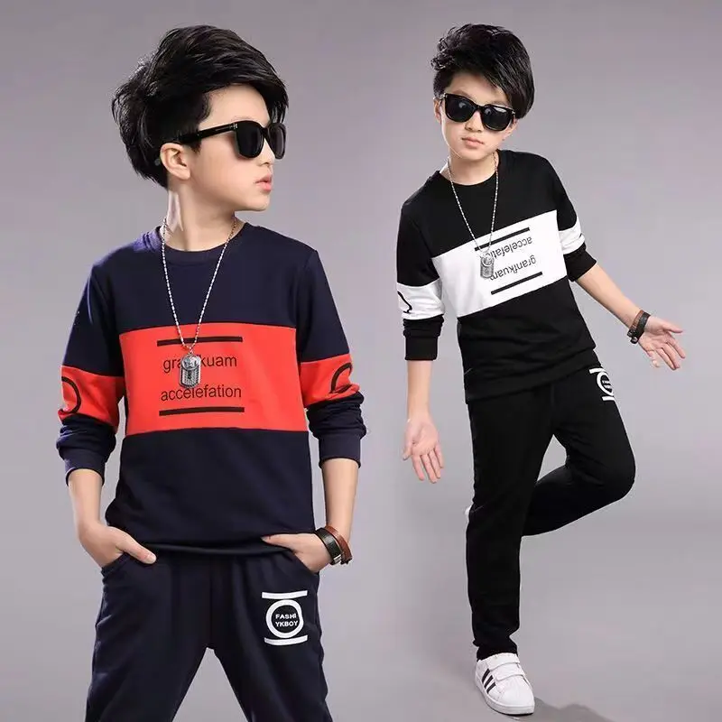 Meninos moda primavera e outono conjunto 4 12 anos de idade crianças ...
