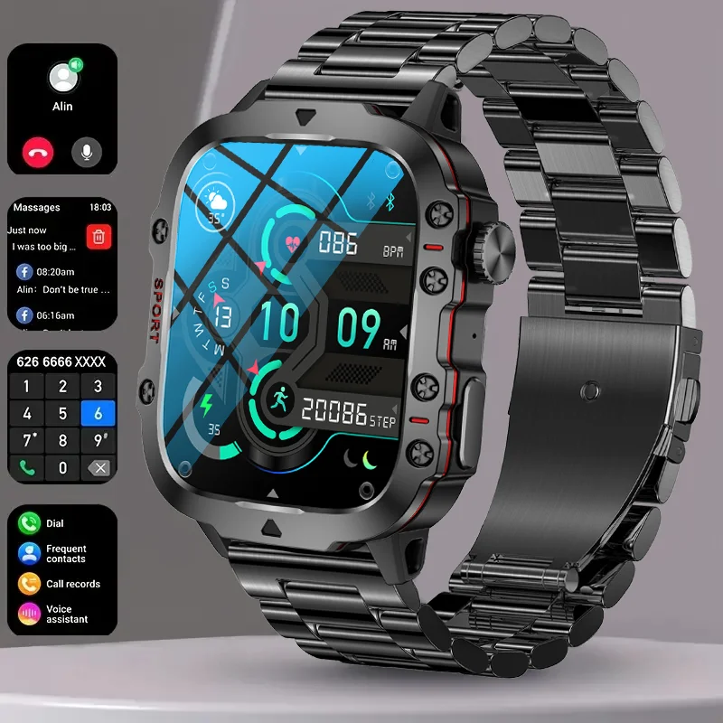 Rugged-Military-Smart-Watch-Men-For-Android-IOS-Ftiness-Watches-Ip68 ...