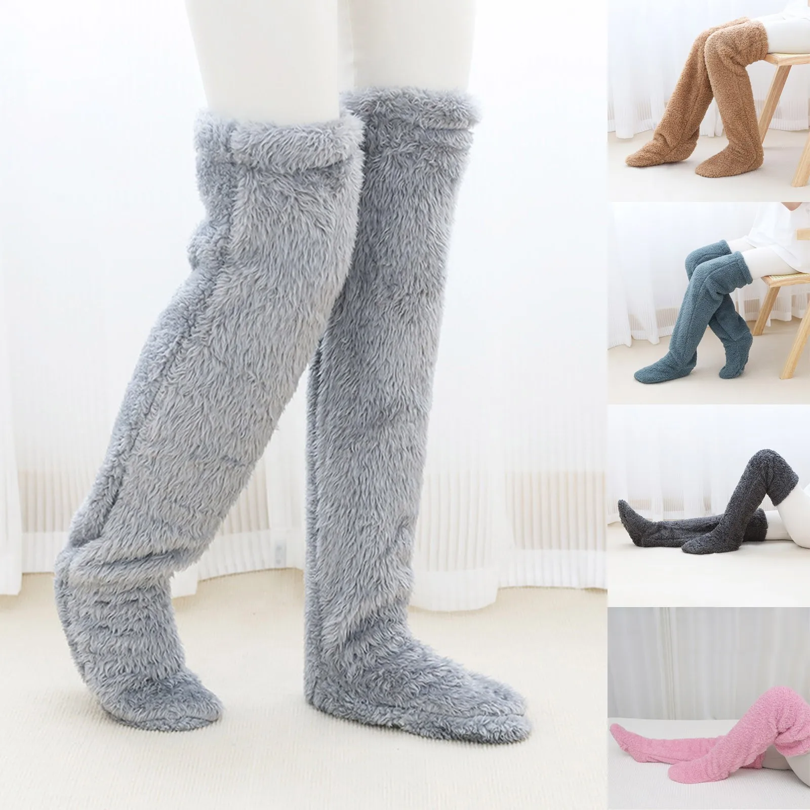 Long-Socks-Warm-Floor-Plush-Socks-For-Women-Fluffy-Coral-Fleece-Women-S ...