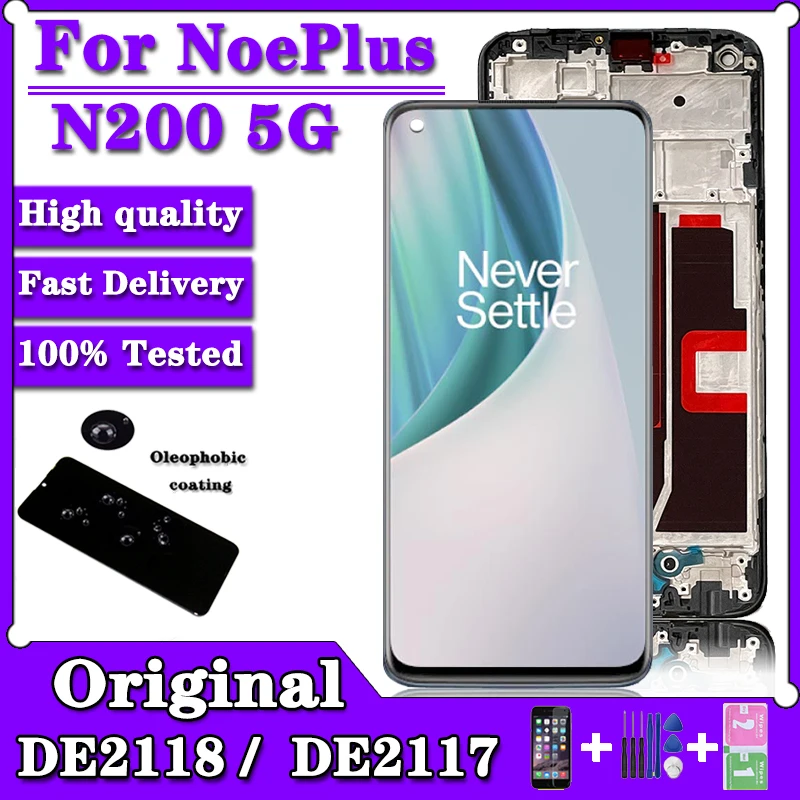Original For OnePlus Nord N200 5G DDE2118, DE2117 lcd Display Touch Panel Screen Digitizer ...