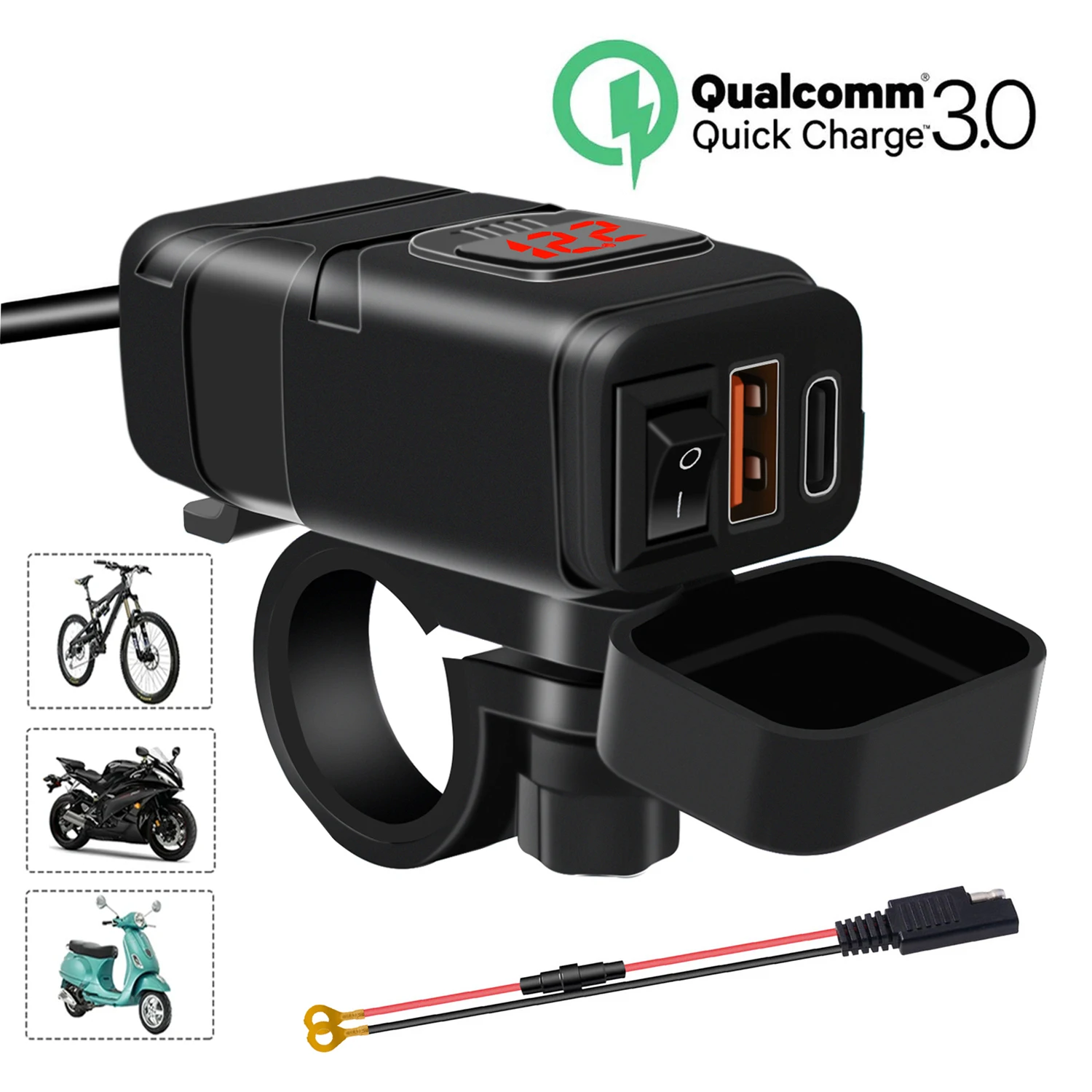 Motorcycle Usb Fast Cellular Charger Waterproof Type C Port Socket ...