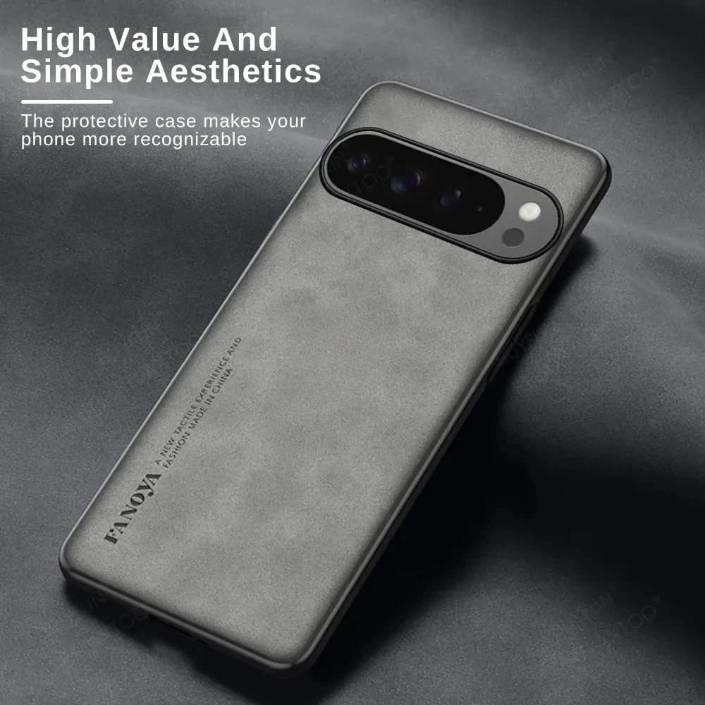 Luxury Sheepskin Leather Full-cover Phone Case For Google Pixel 10 XL ...