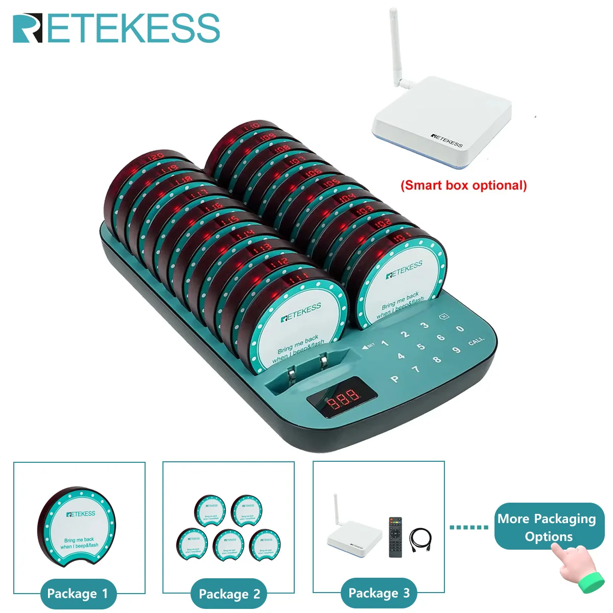 Retekess-TD167F-Restaurant-Pager-Calling-System-Vibrator-Coaster-Buzzer ...