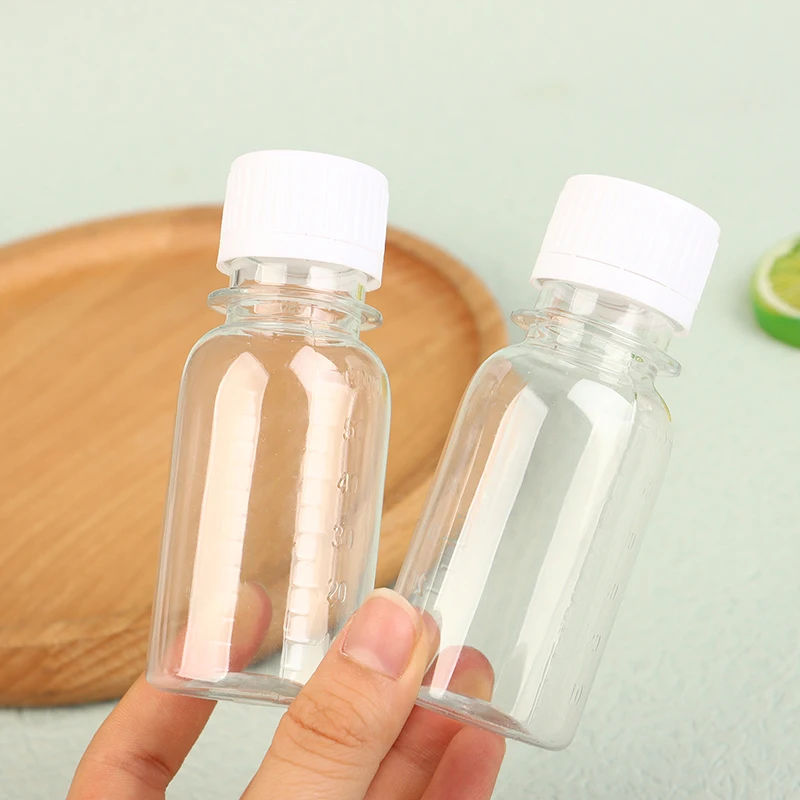 New 5Pcs 60ML Small Plastic Bottles Ginger Shot Bottles With Caps Mini ...