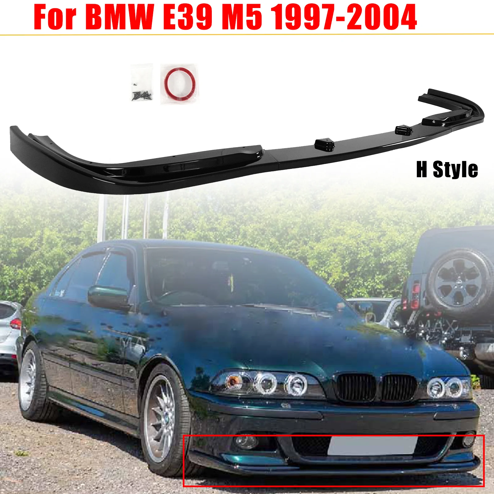 For BMW E39 M5 1997 1998 1999 2000-2004 Front Bumper Lip H Style Car ...