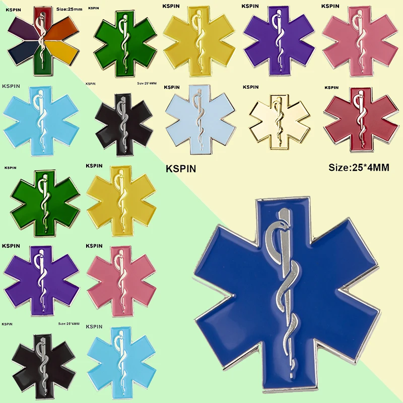 Colorful-Star-of-Life-Nursing-Ambulance-Lapel-Pin-Badge-Pin-EMT-EMS ...