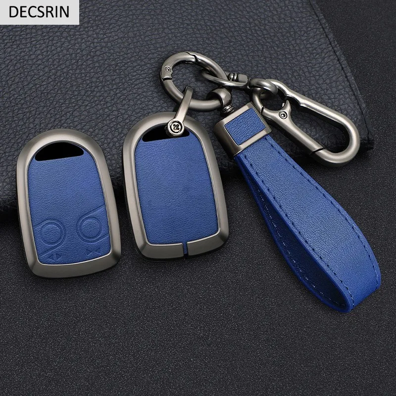 Zinc Alloy+Leather Car Key Case Cover Protective Shell Fob BENZ D Benz ...