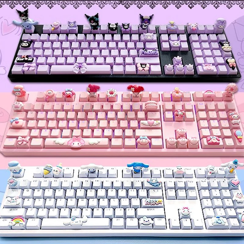 108-kunci-kartun-Sanrio-Keyboard-mekanik-Kuromi-My-Melody-Cinnamoroll ...