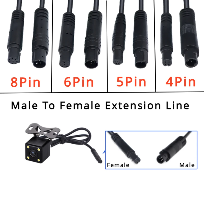 4-5-6-8-Pin-Male-to-Female-Connector-Reversing-Camera-Extension-Cord ...