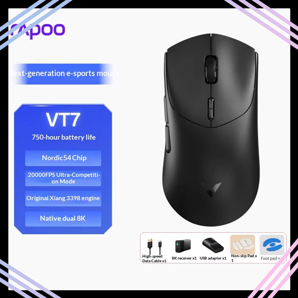 Mouse Gamer Rapoo VT7 MAX com Chip NORDIC 54, Taxa de Retorno de 8K ...