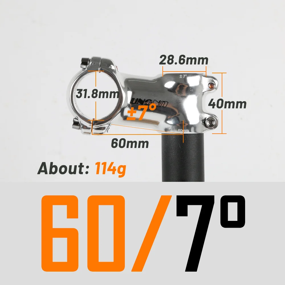 UNO Silver Bike Stem Ultralight 7 17 35 Degree MTB Road Stem for Fork ...