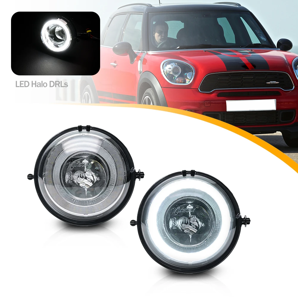 2X Led Car DRL Halo Ring Daytime Running Lights Daylights Fog Lamps ...