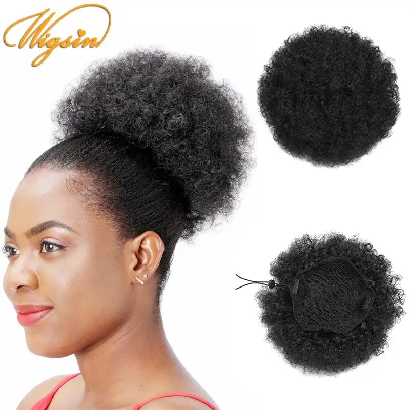 WIGSIN-coleta-Afro-sint-tica-para-mujer-Pelo-Rizado-corto-con-cord-n ...
