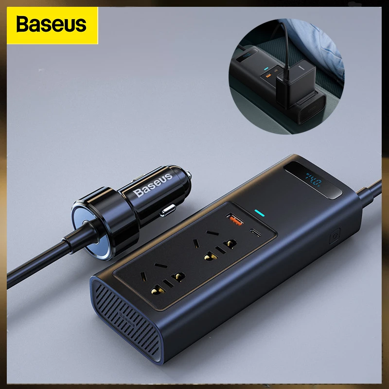 Baseus 차량용 인버터, 220V, DC 12V AC 110V, 220V, 150W 컨버터, 자동 전원 어댑터, C타입 USB 고속 충전 스테이션, 자동차 액세서리 ...