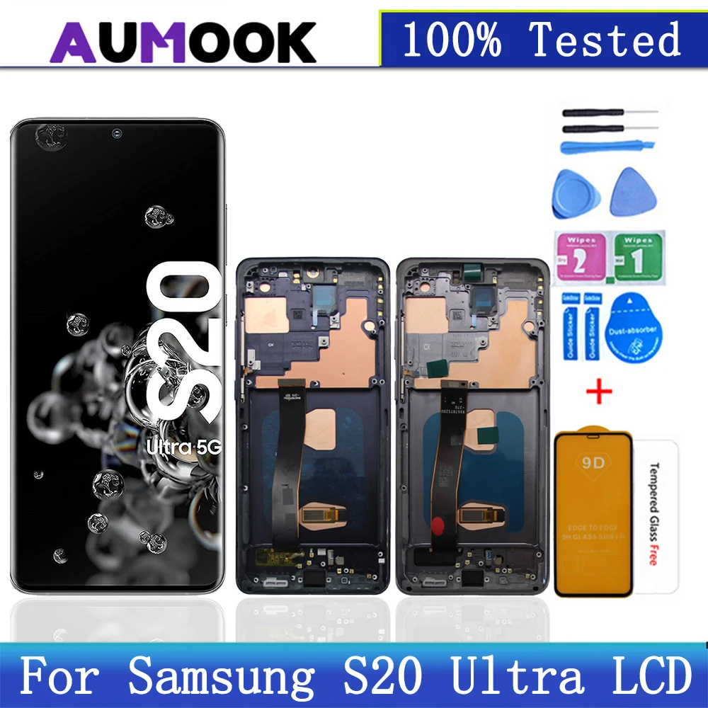 OLED For Samsung Galaxy S20 Ultra 5G LCD Display SM-G988B/DS Touch Screen Digitizer For Samsung ...