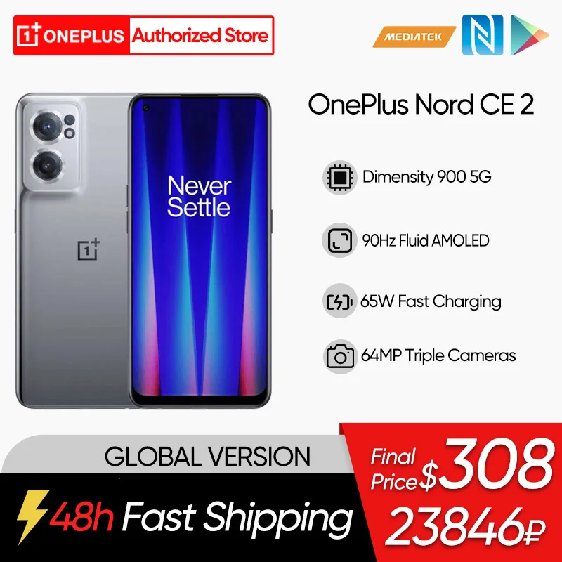 OnePlus Nord CE 2 CE2 5G Smartphone 8GB 128GB Mobile Phones 65W Fast ...