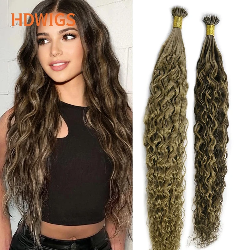 Nano Ring Hair Extensions Natural Wave Real Human Fusion Hair ...