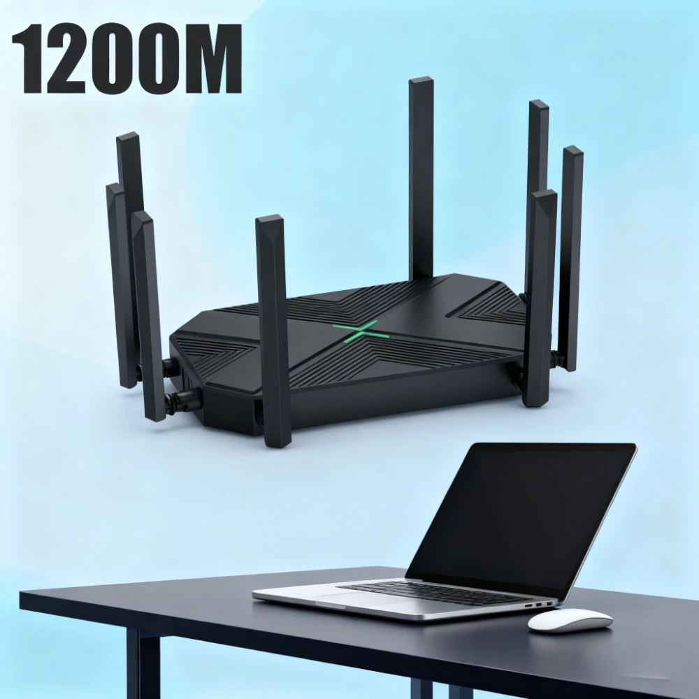 1200Mbps Dual-Band Wireless Router Booster with 8 Antennas, WiFi ...