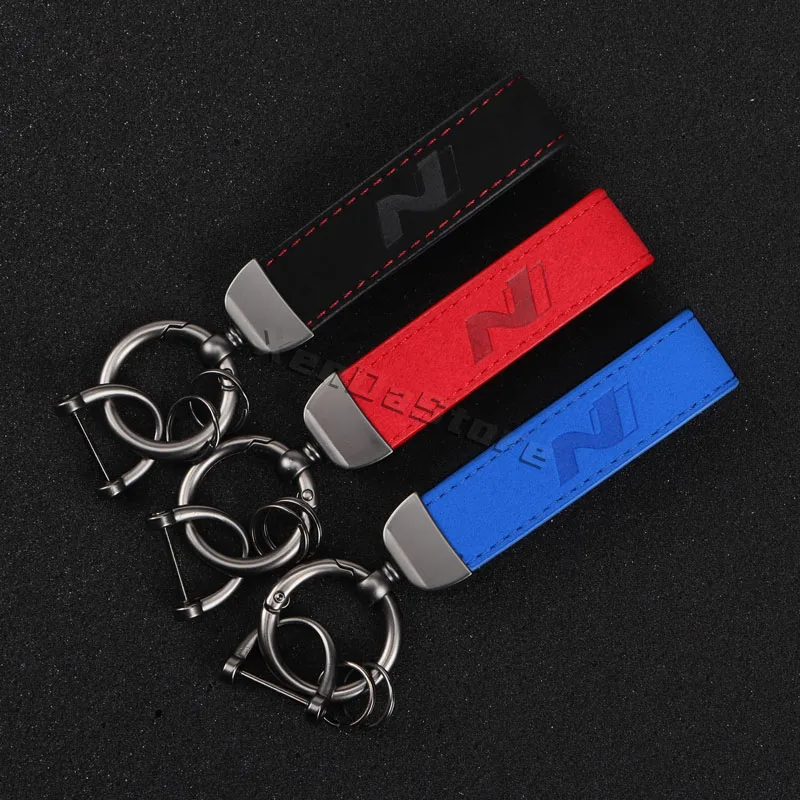 Leather-Keychain-Car-Styling-Key-Ring-For-Hyundai-N-Line-I10-I20-I30 ...