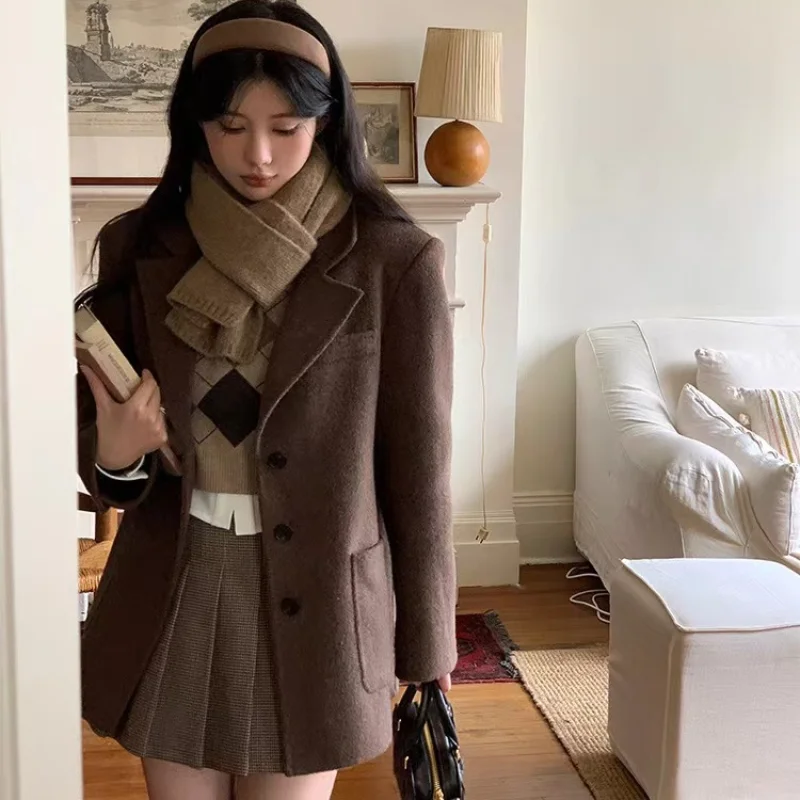 Women-s-Set-Autumn-Winter-Mocha-Vintage-Double-sided-Suit-Coat-White ...