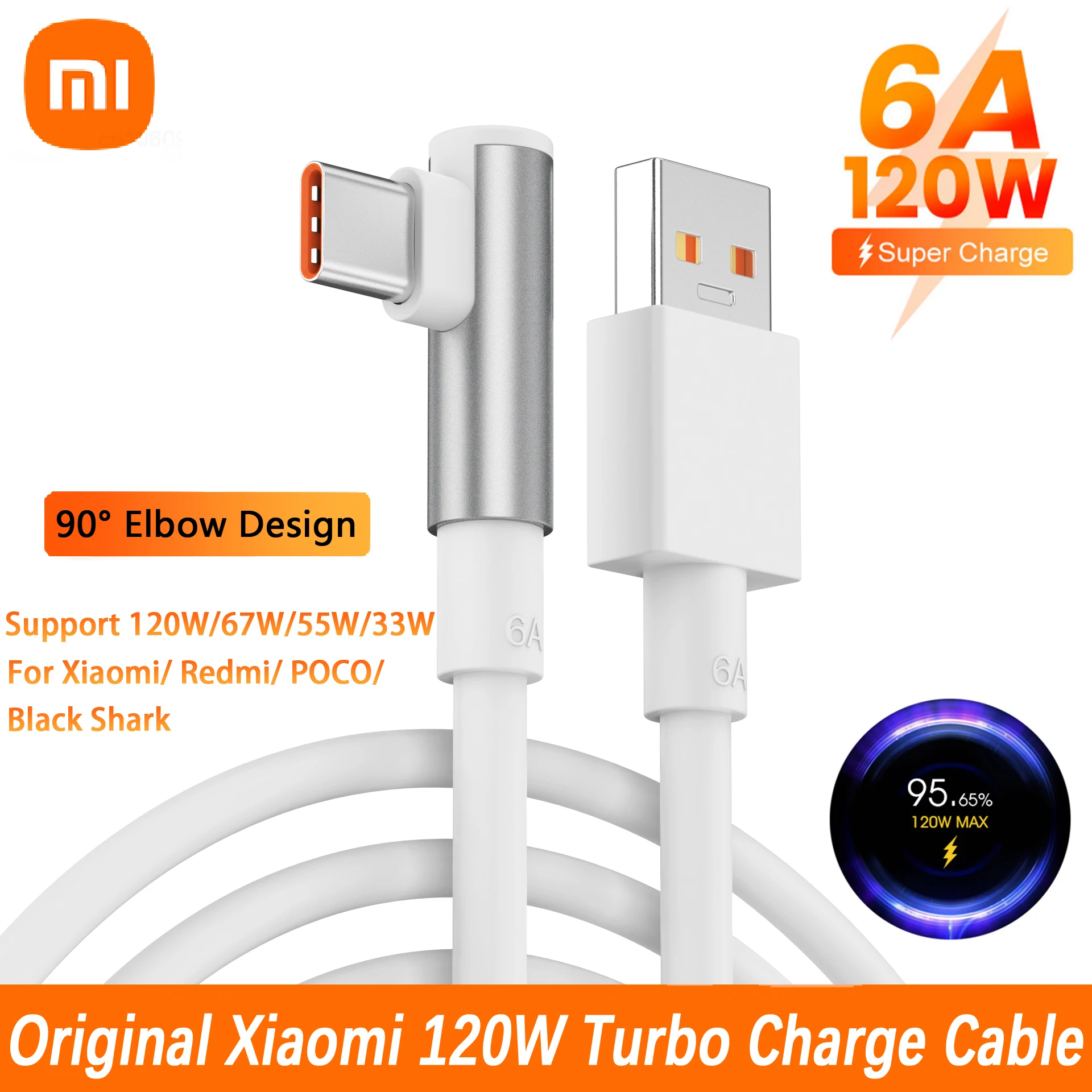 Original-Xiaomi-120W-Usb-Type-C-Cable-6A-90-Degree-Turbo-Charge-Data ...