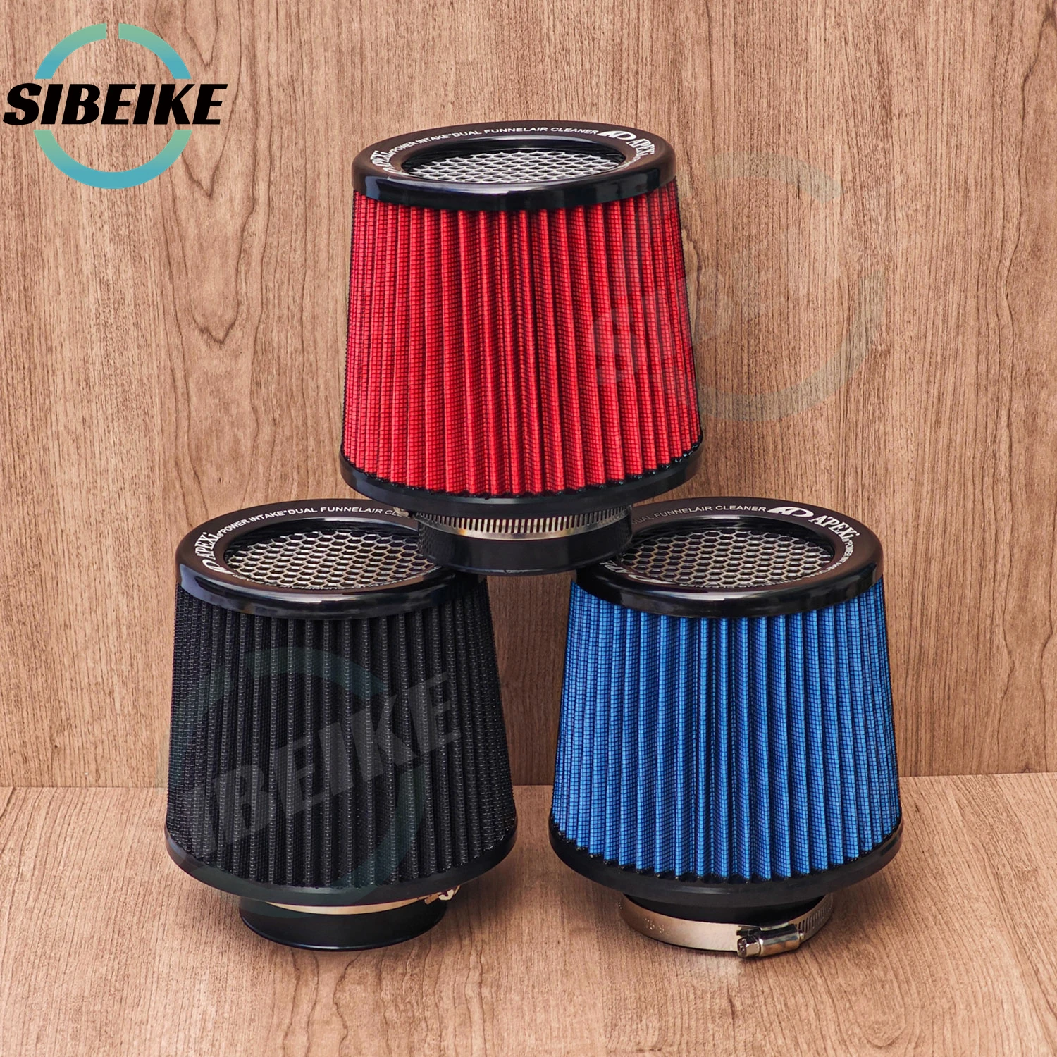 Universal 3inch 76mm Apexi Power Intake Dual Funnel Cleaner High Flow ...