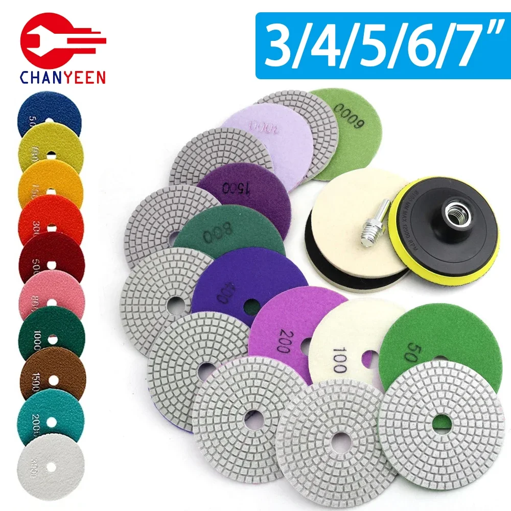 3-4-5-6-7Inch-10-12Pcs-Diamond-Polishing-Pads-Dry-Wet-Buff-Disc ...