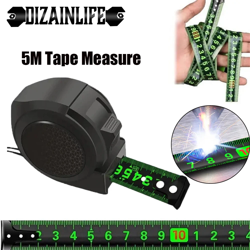 Fluorescent-Steel-Tape-Measure-High-Precision-Thickened-Self-lock-Tape ...