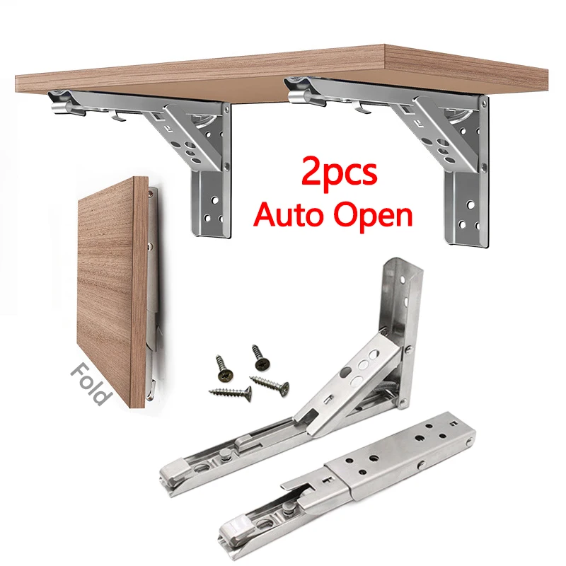 2pcs-Foldable-Shelf-Bracket-Storage-Rack-Triangle-Auto-Open-Steel ...