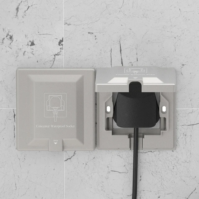 UK wall socket Hidden waterproof socket into the wall 13A 250V 86mm ...