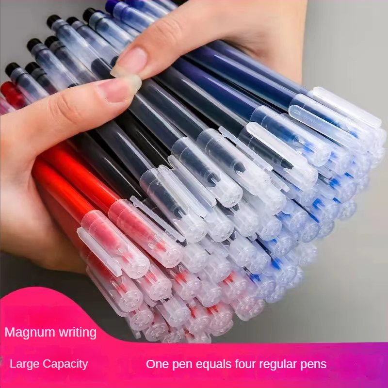 10Pcs-High-Capacity-Gel-Pen-0-5mm-Black-Blue-Red-Big-Capacity-Ink ...