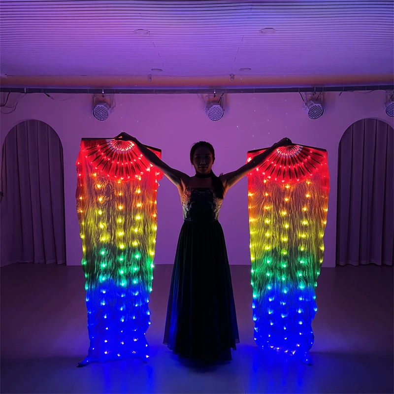 Belly-Dance-Props-Rainbow-LED-Silk-Fan-Veil-180cm-for-WomenBelly ...
