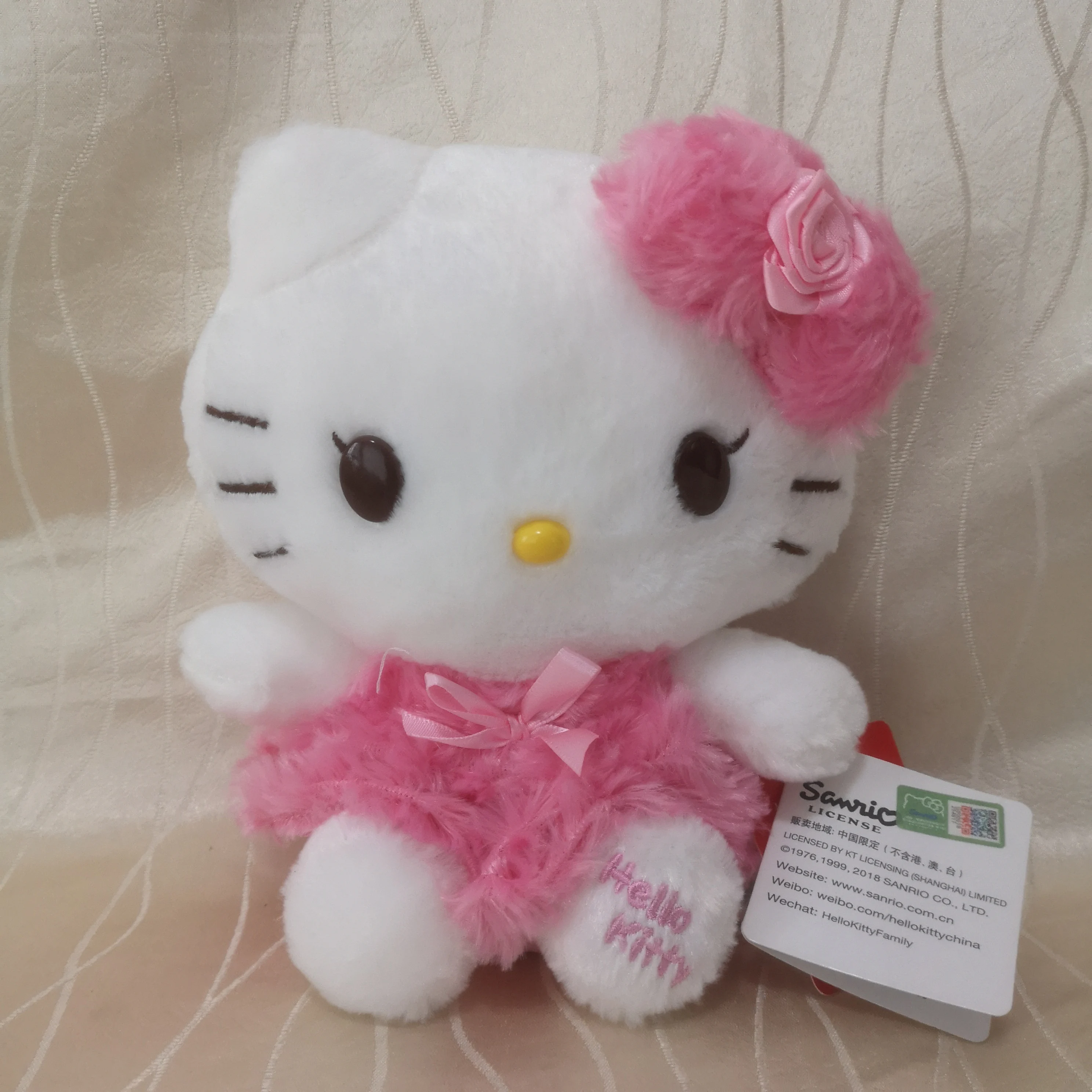 20cm-Genuine-Pink-Rose-Hello-Kitty-Plush-Toy-Stuffed-Anime-Cartoon-Doll ...