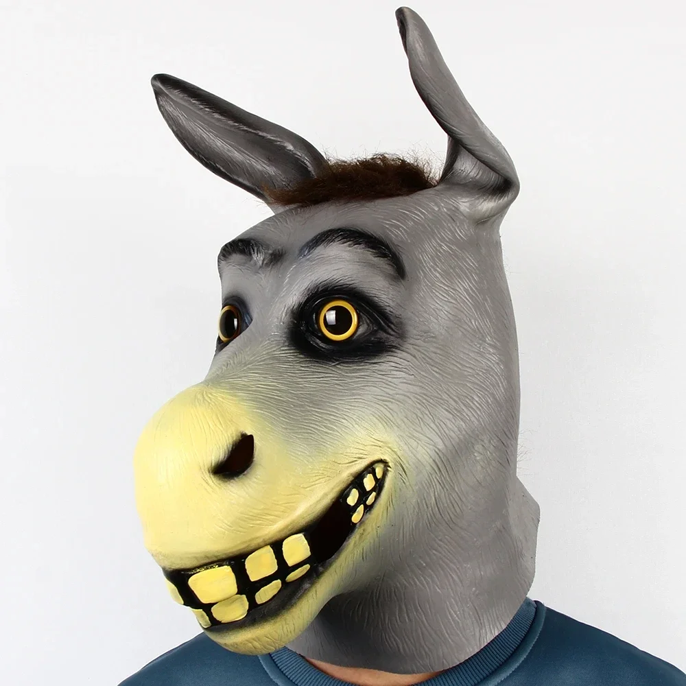 Animal-Shrek-Donkey-Mask-Novelty-Funny-Donkey-Horse-head-Masks-Latex-full-Face-Helmet-Cosplay ...