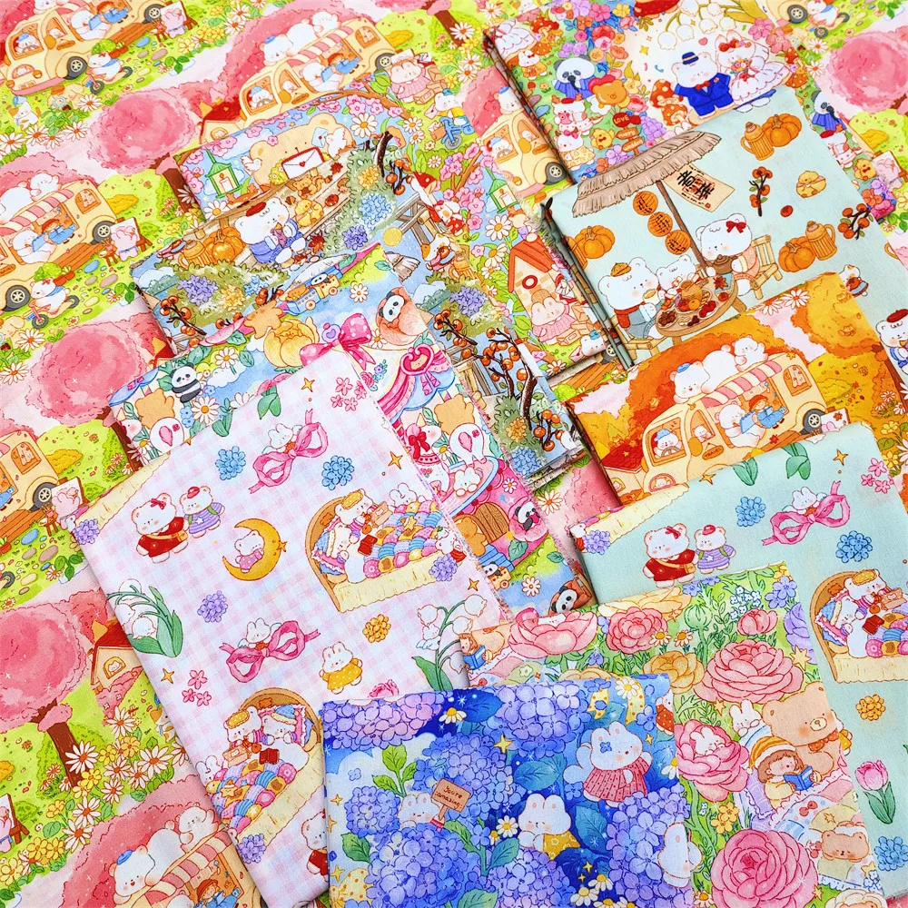Thin pure cotton poplin skin friendly cute animal cartoon cute picture ...