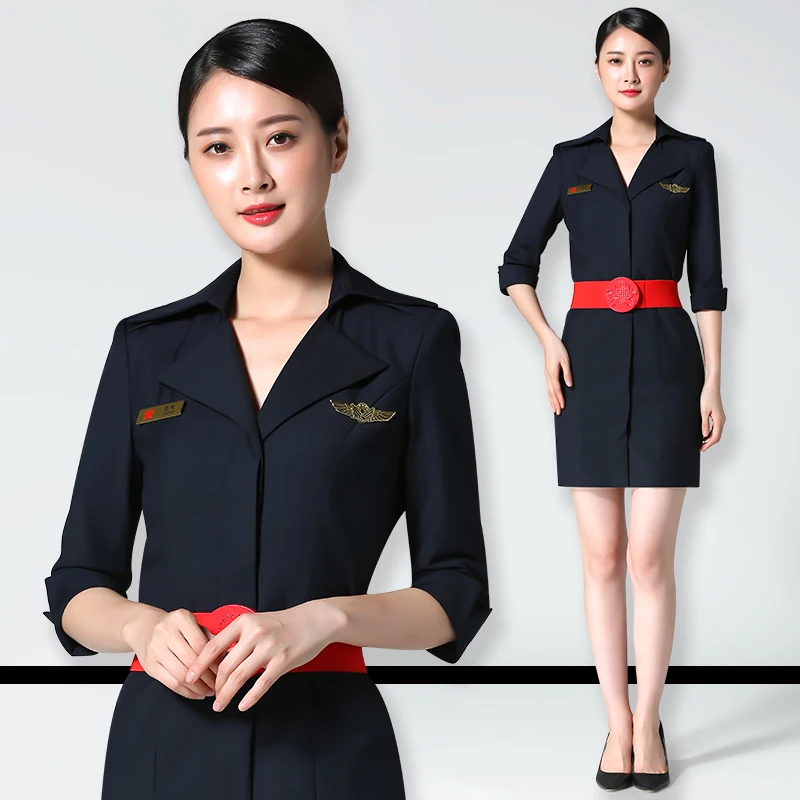 Flight-Attendant-Uniform-Lady-China-Trend-Eastern-Airlines-Professional ...