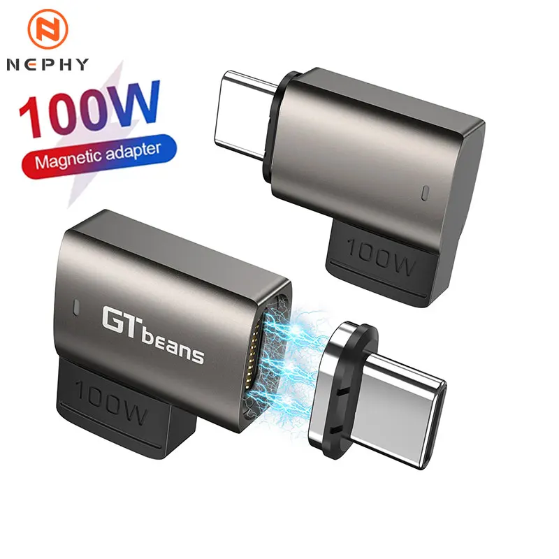 100W-USB-Type-C-90-Degree-Elbow-Magnetic-Adapter-USB-C-Male-to-Type-C ...
