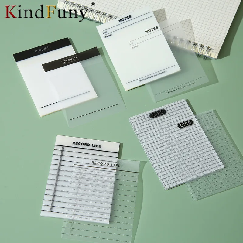 50-Sheets-Transparent-Waterproof-Sticky-Note-Pads-Notepads-for-School ...