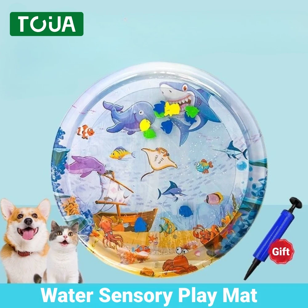 Thickened-Sensory-Water-Play-Mat-Inflatable-Pet-Water-Bed-Cushion-Puppy ...
