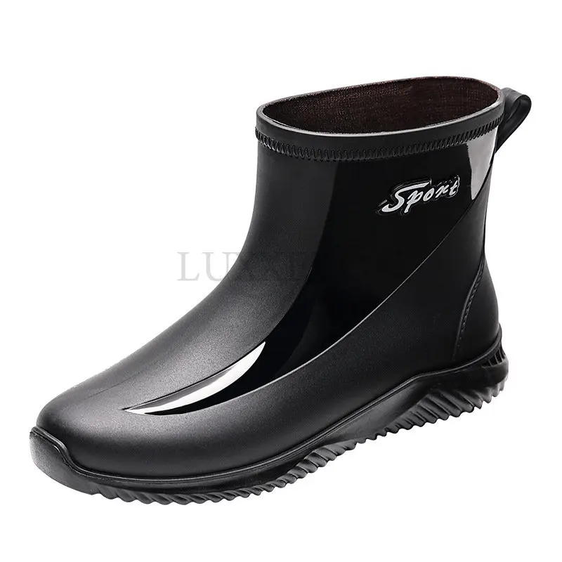 Rubber-Shoes-for-Men-Waterproof-Rain-Boots-Ankle-Galoshes-Husband ...