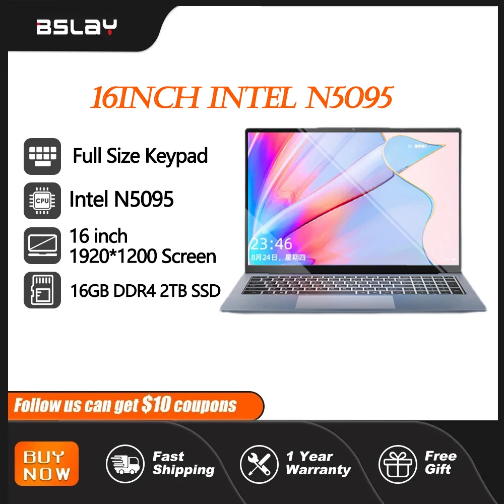 Notebook-16inch-Intel-N5095-16GB-RAM-2TB-SSD-HD-Camera-DDR4-Window11 ...