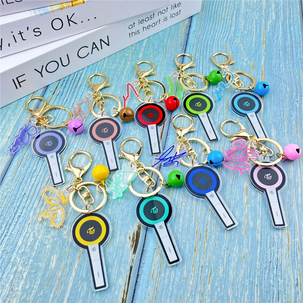 1pcs Kpop Twice Colorful Candy Bong Lightstick Pendnat Keychain Bell ...