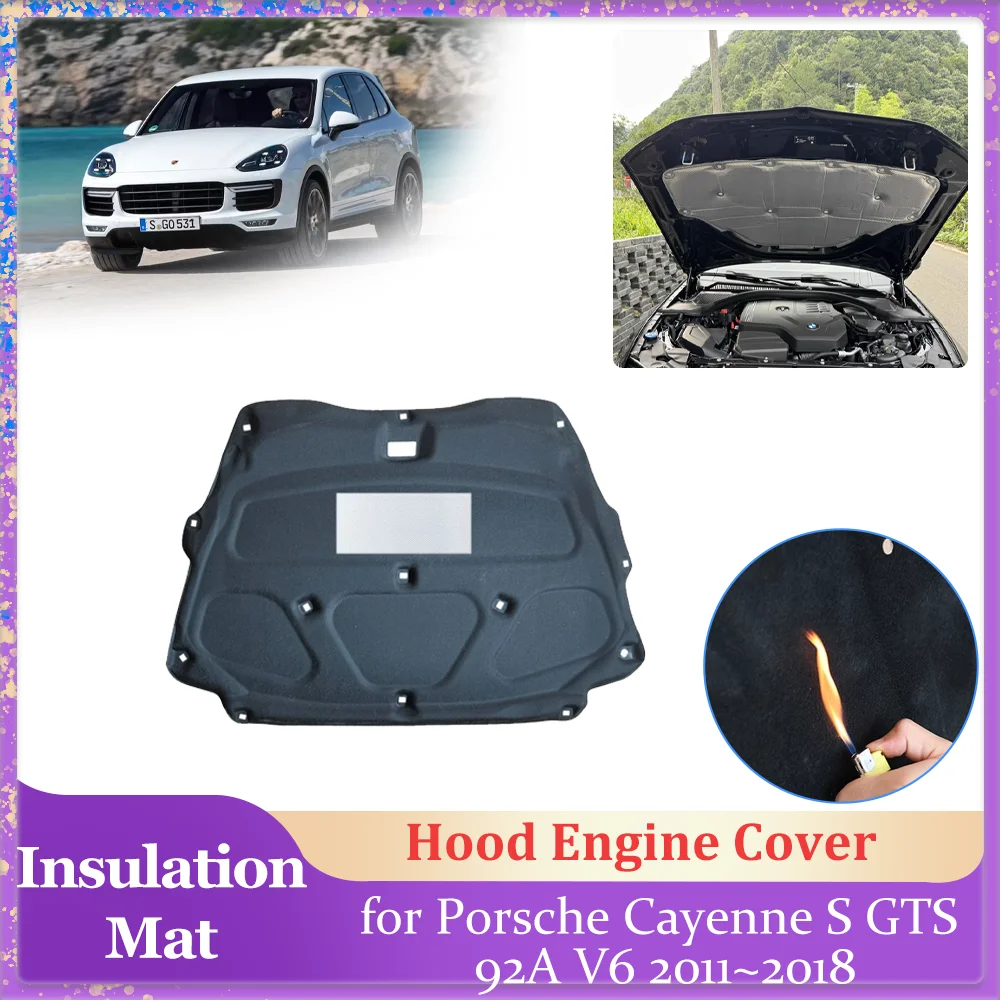 Car Hood Insulation Pad for Porsche Cayenne S GTS 92A V6 2011~2018 ...