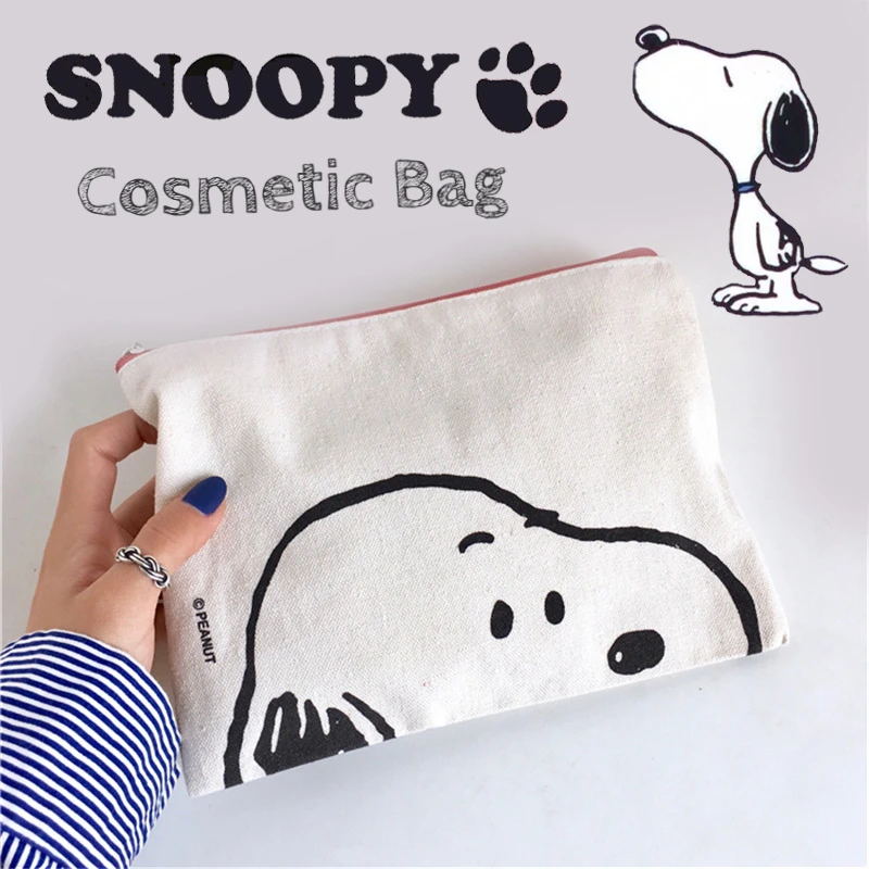 Snoopy Women cartoon Cosmetic Bag canvas Makeup Pouch Hand Travel Bag ...