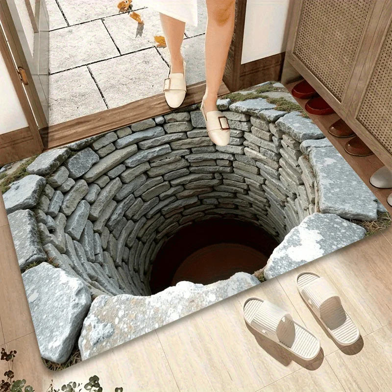 VIKAMA 3D Visual Trap Doormat Funny Illusion Hole Entrance Mat Anti ...