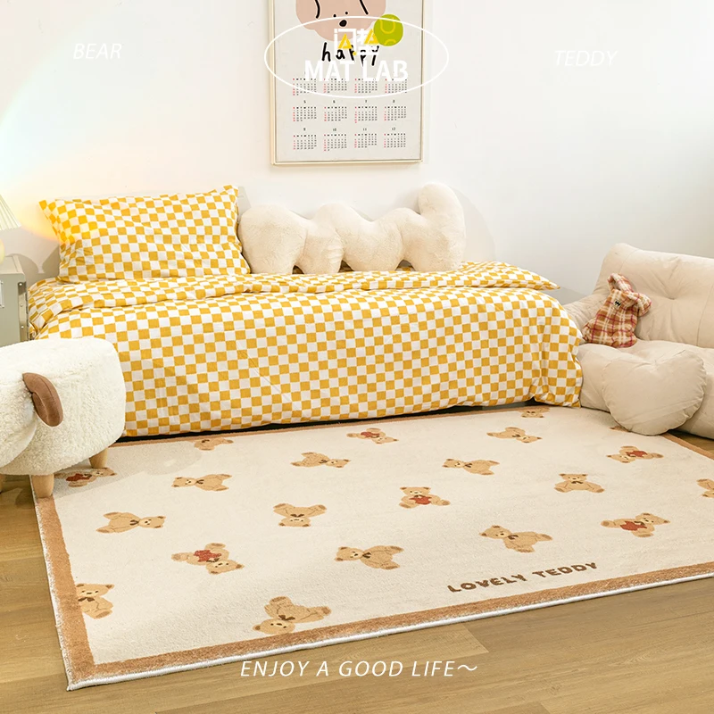Bear Carpets for Living Room Home Decor Fashion Luxury Cartoon Girl ...