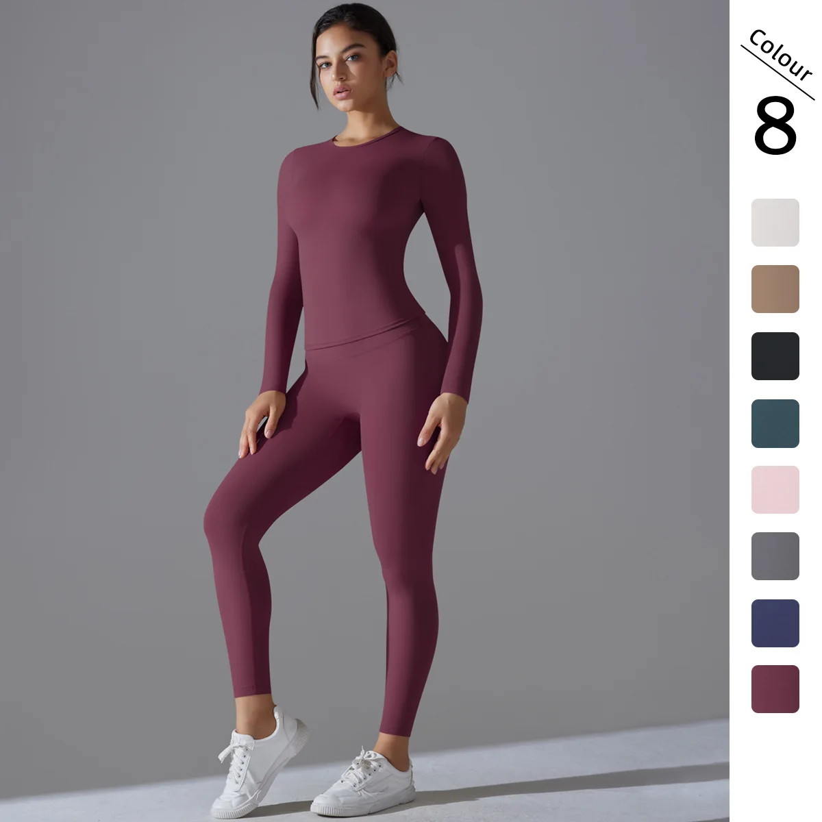 Seamless-Gym-Set-Women-Sportwear-Long-Sleeve-Yoga-Clothing-Fitness-Crop-Top-High-Waist-Leggings ...