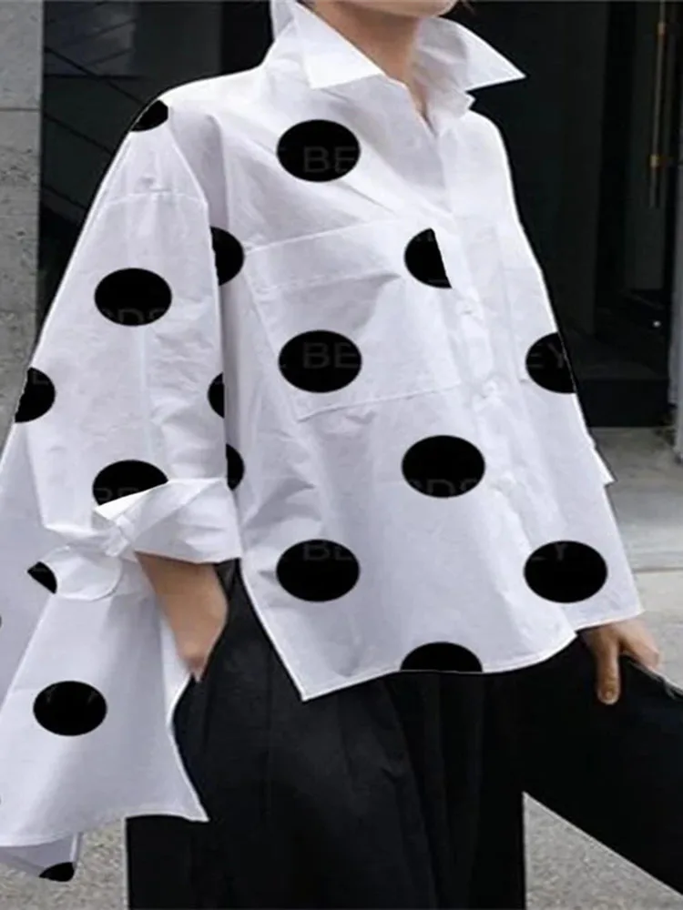 Polka Dot Fashion Womens Shirt | Ladies Polka Dot Blouse Shirts ...