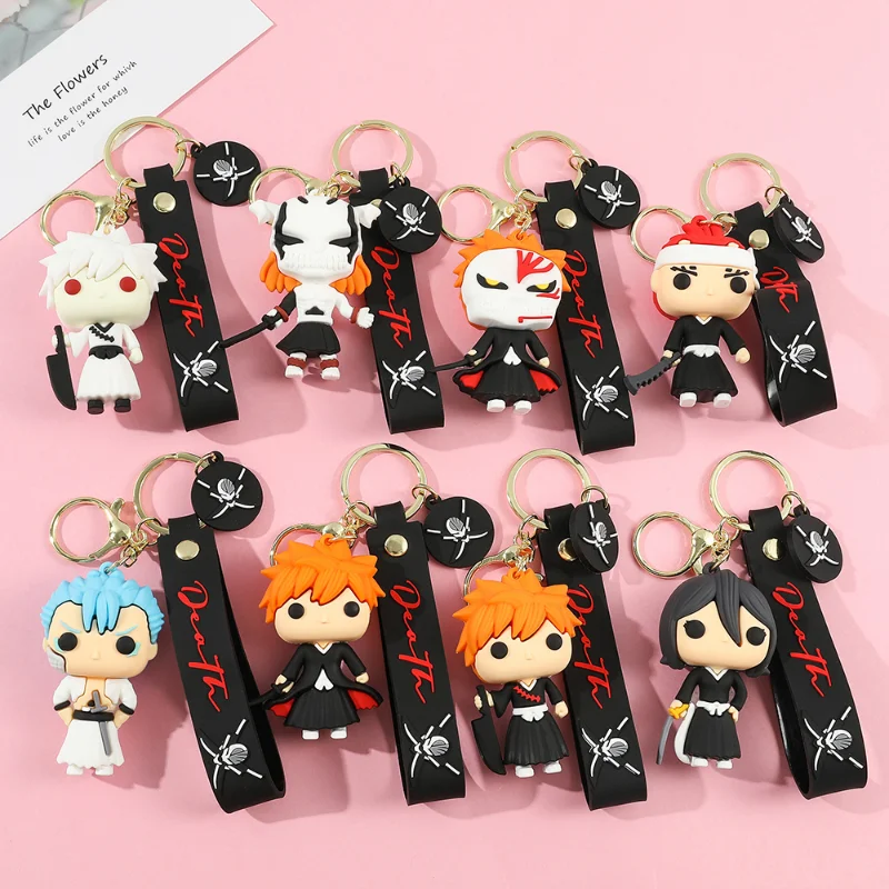 Japanese-Anime-BLEACH-Silicone-Keychain-Cartoon-Kurosaki-Ichigo-Cosplay ...