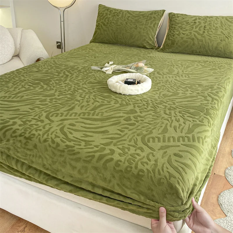 Autumn-Warm-Mattress-Cover-with-Elastic-Band-Winter-Fitted-Sheet-Thick ...